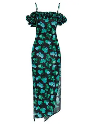 Coperni Printed Midi Dress - Green