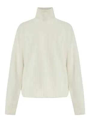 AMI Wool And Cashmere Turtleneck Sweater With Logo