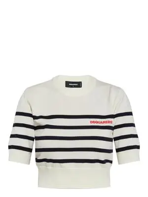 Dsquared2 Dsquared2 Cream Wool Striped Top Cream