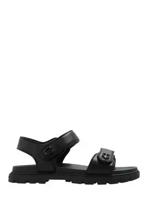 Coach Brynn Leather Sandals - Black