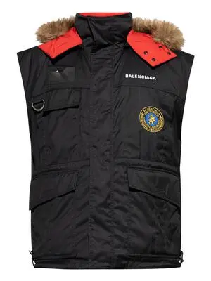 BALENCIAGA Reversible Vest With Faux Fur Trim