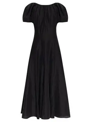 Tory Burch Round-neck Midi Dress - Black