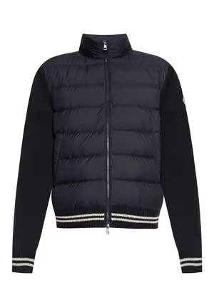 Moncler Cardigan With Down Insert - Navy Blue