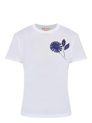 MARNI T-Shirt With Floral Appliqué