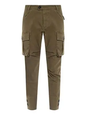 DSQUARED2 Dsquared2 Dark Green Cotton Blend Cargo Pants