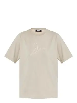 Dsquared2 T-shirt With Printed Logo - Cream
