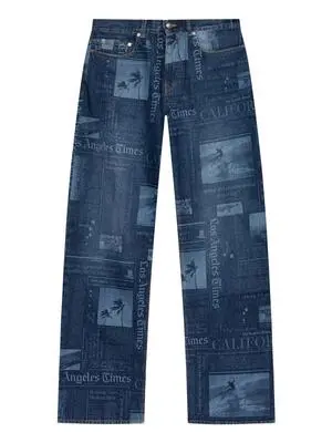 Palm Angels Patterned Carrot Fit Jeans - Blue