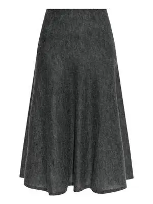 Alaïa Wool Midi Skirt - Grey
