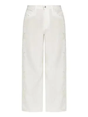 Zadig&Voltaire Elfy Wide Leg Trousers With Star Lace Inserts - White
