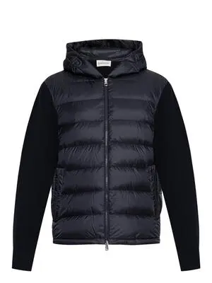 Moncler Cardigan With Down Insert Navy Blue