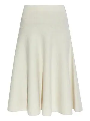 Alaïa Cashmere Flared Skirt - Cream