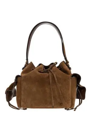 Acne Studios Suede Shoulder Bucket Bag - Brown