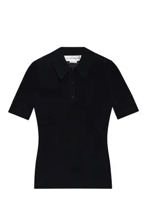 Victoria Beckham Patterned Polo Shirt - Black