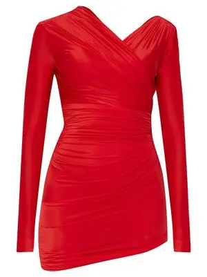 Balenciaga Draped Mini Dress - Red