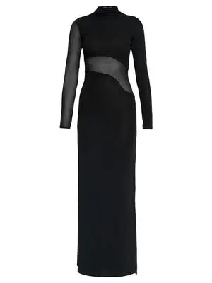 Alaïa Long-sleeve Mesh Dress - Black