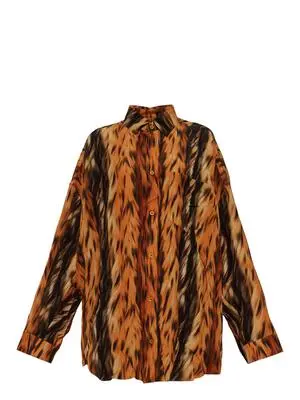 BALENCIAGA Balenciaga Tiger Print Silk Shirt