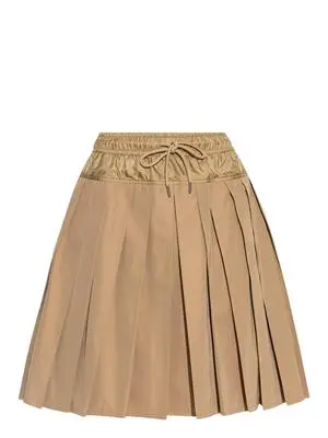 Moncler Pleated A-Line Skirt Beige