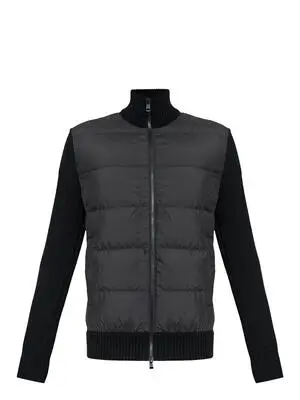 Moncler Cardigan With Down Front - Black