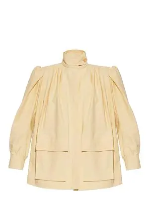 Chloé Oversized Jacket With Stand-up Collar - Yellow