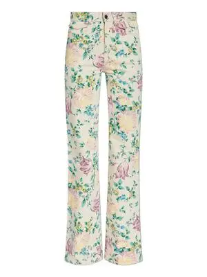 Chloé Floral Motif Jeans - Cream