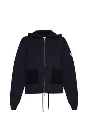 Moncler Hooded Zip-up Sweatshirt - Navy Blue