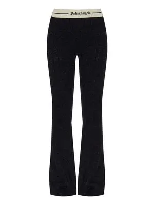 Palm Angels Ribbed Knit Trousers - Black