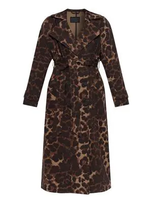 ALLSAINTS Abel Animal Print Trench Coat - Brown
