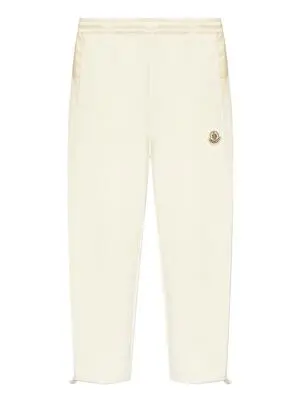 Moncler Sweatpants With Logo Patch - Cream