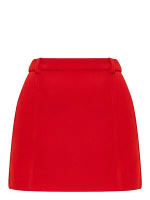 JIL SANDER Wool A-line Skirt - Red