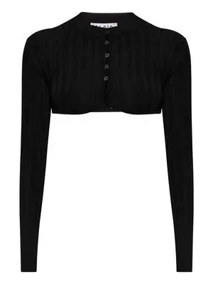 ALAÏA Ribbed Knit Cropped Cardigan
