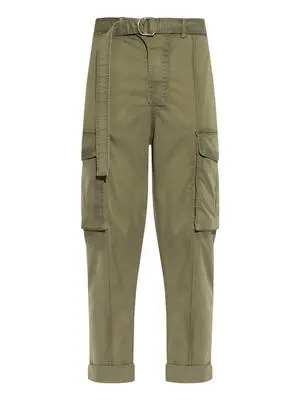Balmain Olive Cotton Blend Cargo Pants - Green