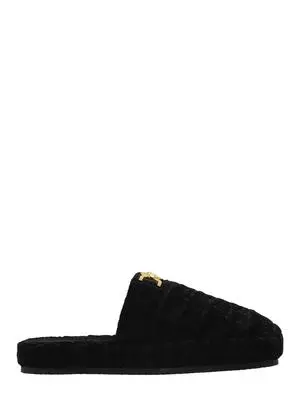 Versace Logo Slippers - Black