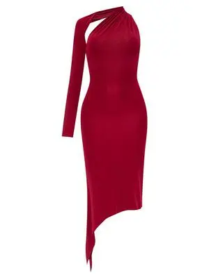 COURREGES Asymmetrical Midi Dress - Red