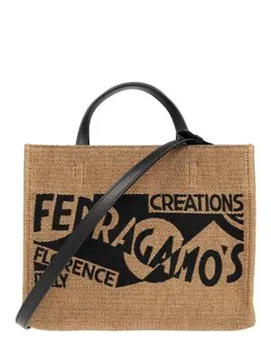 FERRAGAMO Sign S’ Shopper Bag - Beige