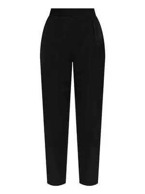 Balmain Wool Trousers With Pleats - Black