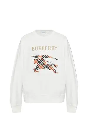 Burberry Logo-embroidered Cotton Sweatshirt - Cream