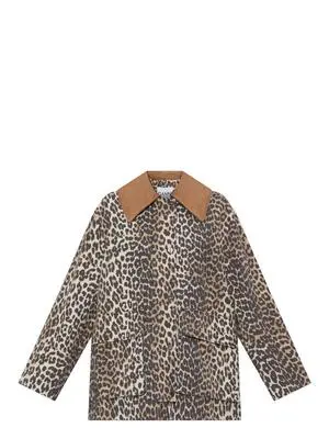 GANNI Animal Print Jacket - Beige