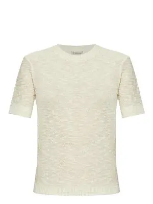 Moncler Sweater With Shimmering Thread - Cream