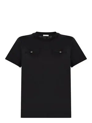 Moncler Cotton T-shirt With Decorative Pocket Details - Navy Blue