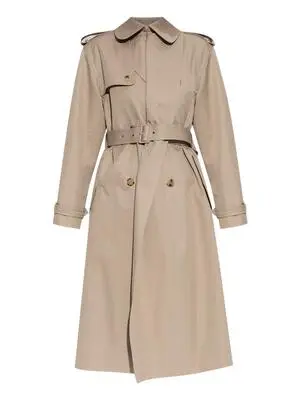 Alexander McQueen Cotton Trench Coat With Belt - Beige