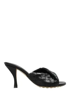 Bottega Veneta Blink Heeled Slides - Black
