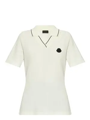 Moncler Polo With Logo - Cream