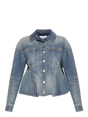 Alexander McQueen Denim Peplum Jacket - Blue