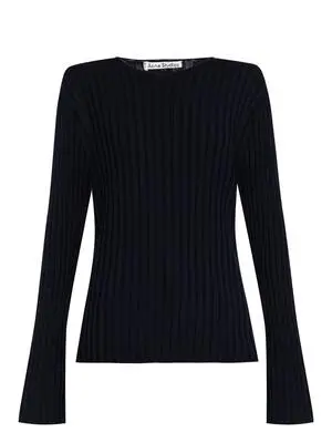 Acne Studios Ribbed Cotton Sweater - Navy Blue