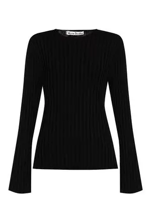 Acne Studios Ribbed Cotton Sweater - Black