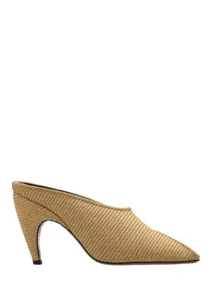 Alaïa Open-toe Heeled Slides - Beige