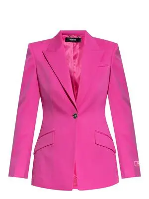 VERSACE Wool Blazer With Closed Lapels