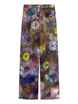 Kenzo Silk Palazzo Trousers - Multicolour