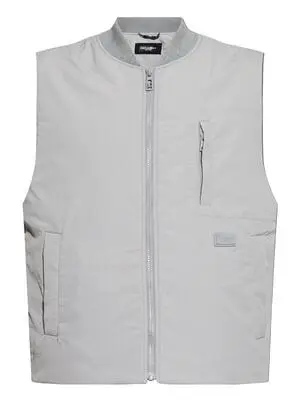 Dolce & Gabbana Padded Vest With Logo - Grey