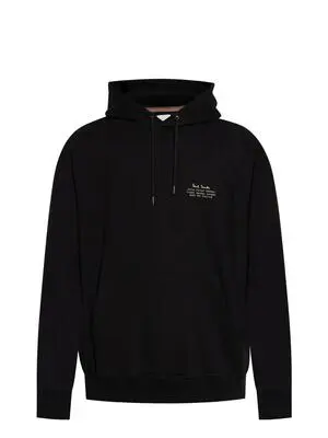 Paul Smith Cotton Hoodie With Signature Detail - Black